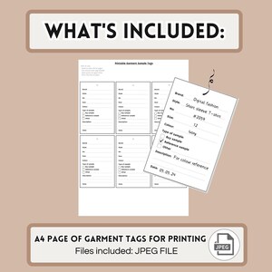 Printable Garment Sample Tags - Customisable Tags for Fashion Designers ...