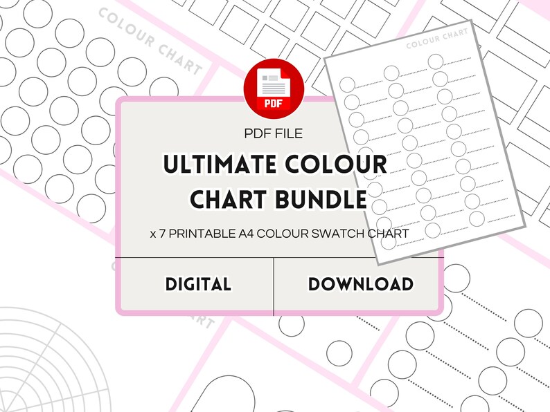 Ultimate Colour Chart Bundle, 7 Printable A4 Colour Charts. Colour ...
