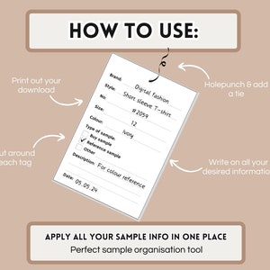 Printable Garment Sample Tags - Customisable Tags for Fashion Designers ...