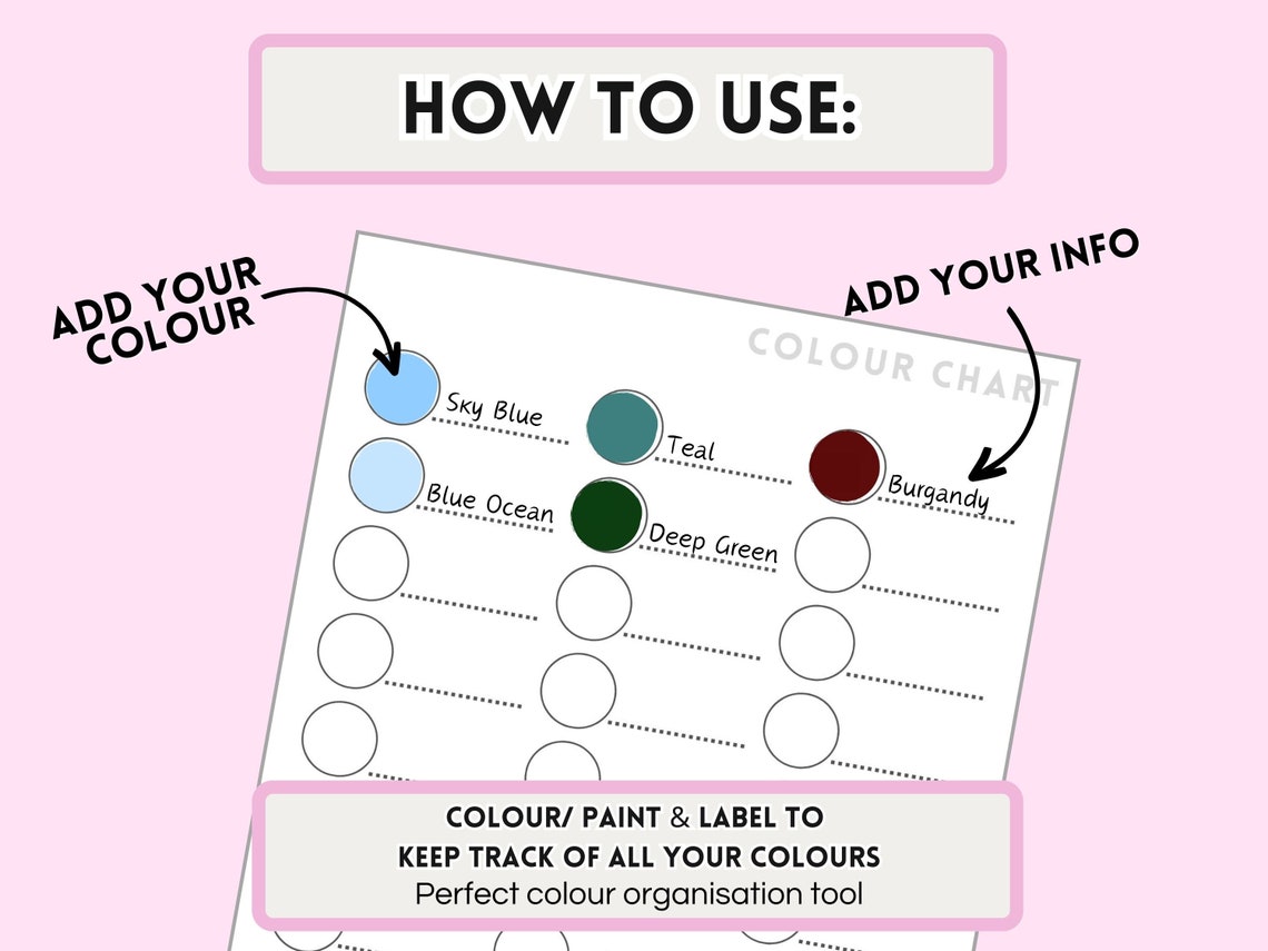 Ultimate Colour Chart Bundle, 7 Printable A4 Colour Charts. Colour ...