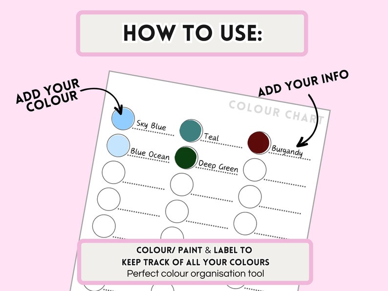 Ultimate Colour Chart Bundle, 7 Printable A4 Colour Charts. Colour ...