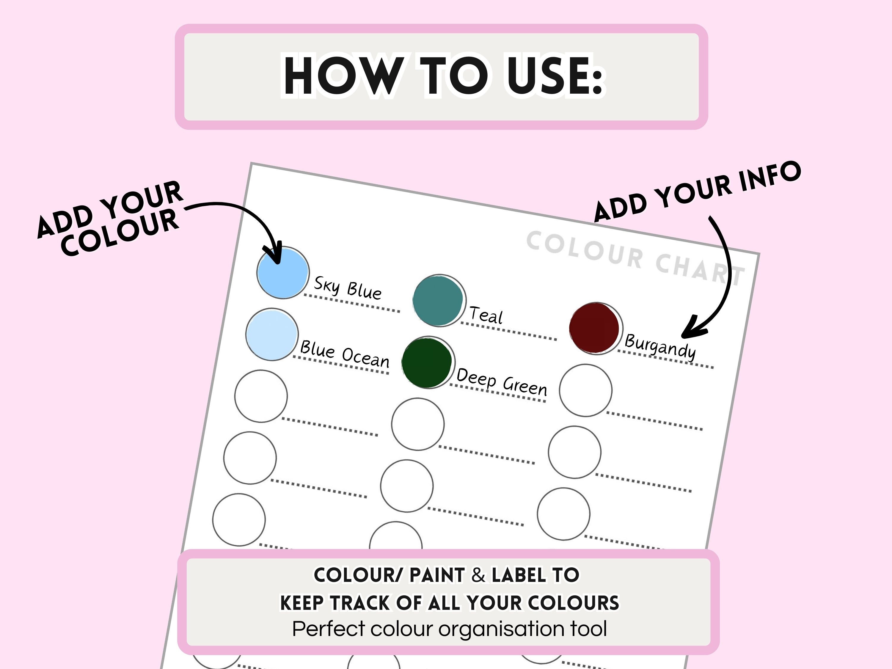 Ultimate Colour Chart Bundle, 7 Printable A4 Colour Charts. Colour ...