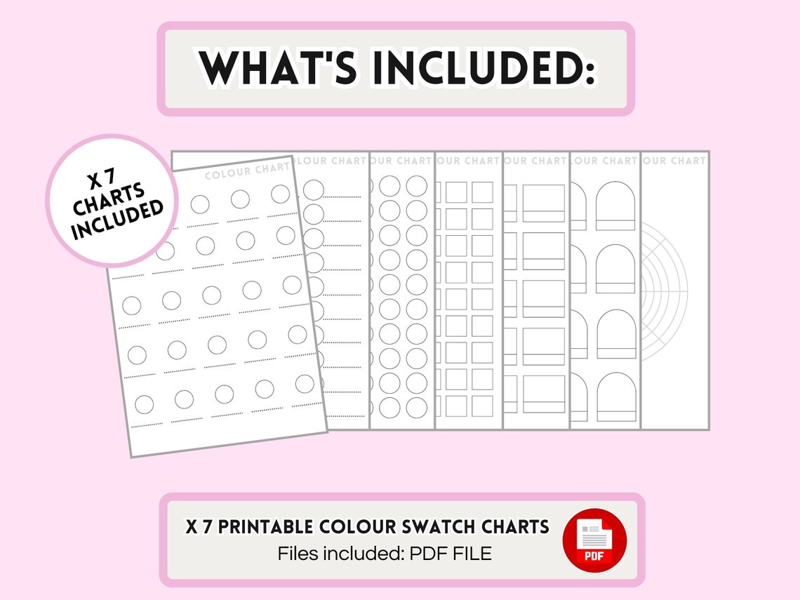 Ultimate Colour Chart Bundle, 7 Printable A4 Colour Charts. Colour ...