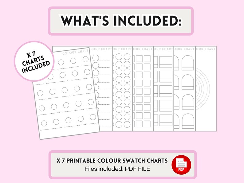 Ultimate Colour Chart Bundle, 7 Printable A4 Colour Charts. Colour ...