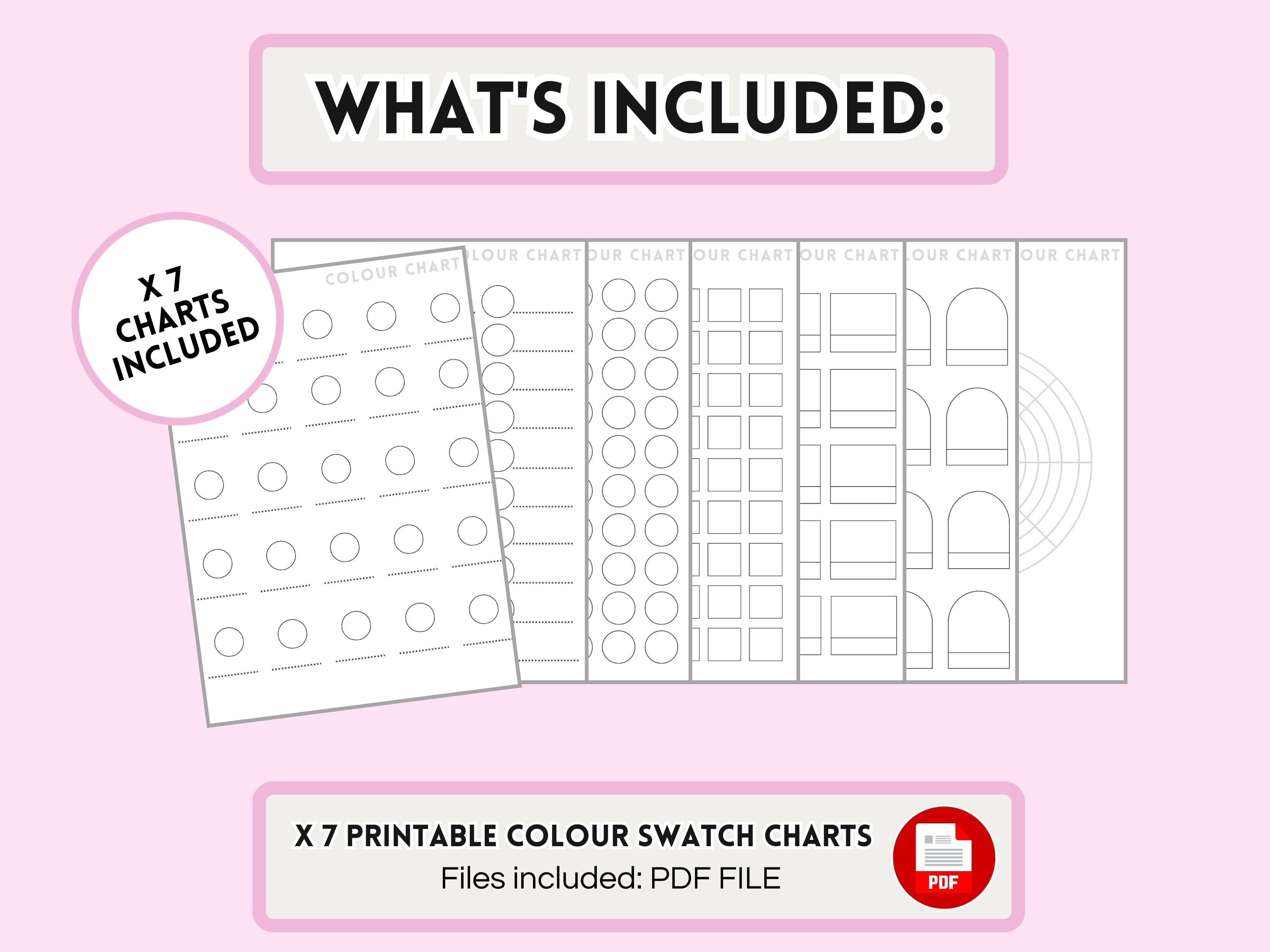 Ultimate Colour Chart Bundle, 7 Printable A4 Colour Charts. Colour ...