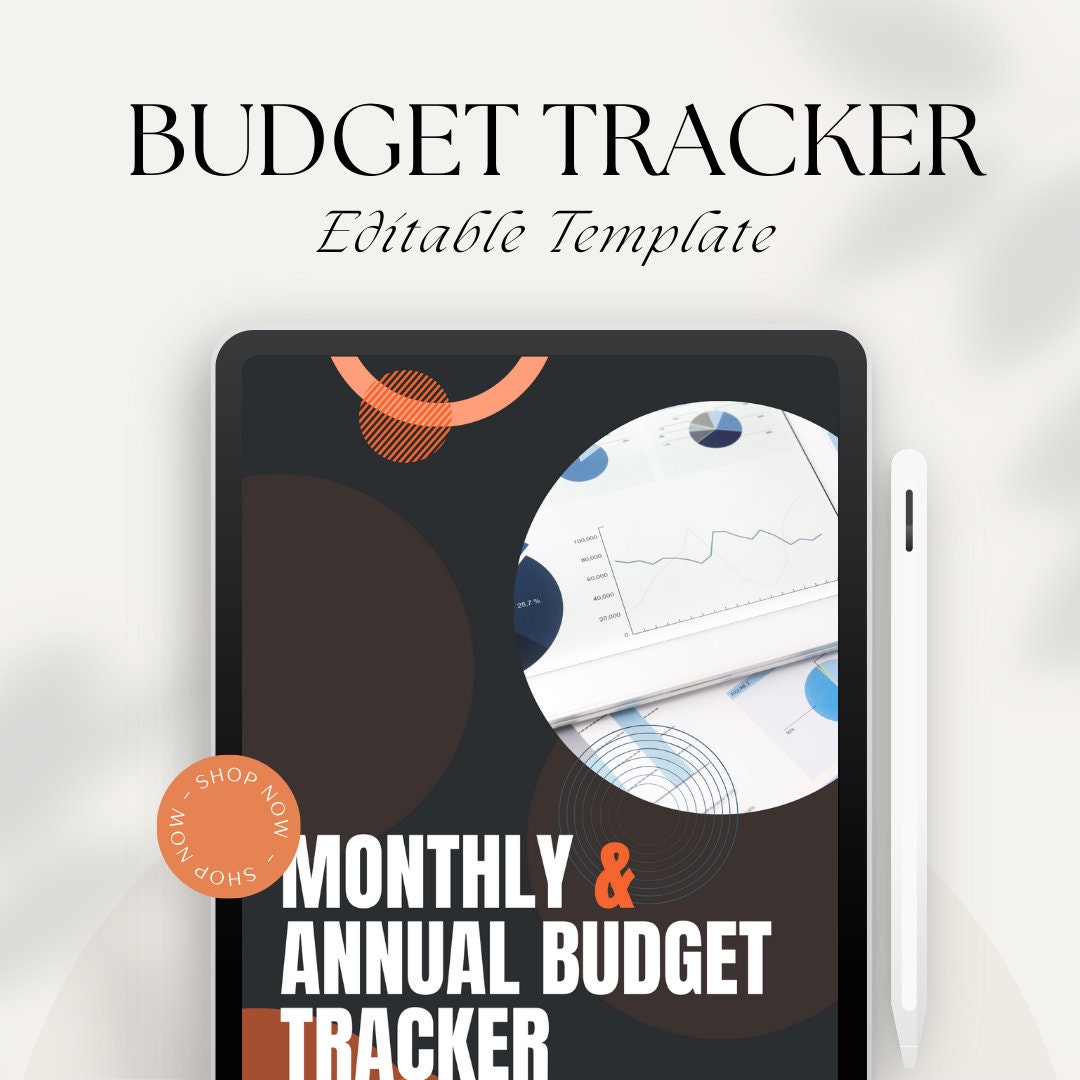 Annual & Monthly Budgeting Tracker Budgeting Template Expense Planner ...