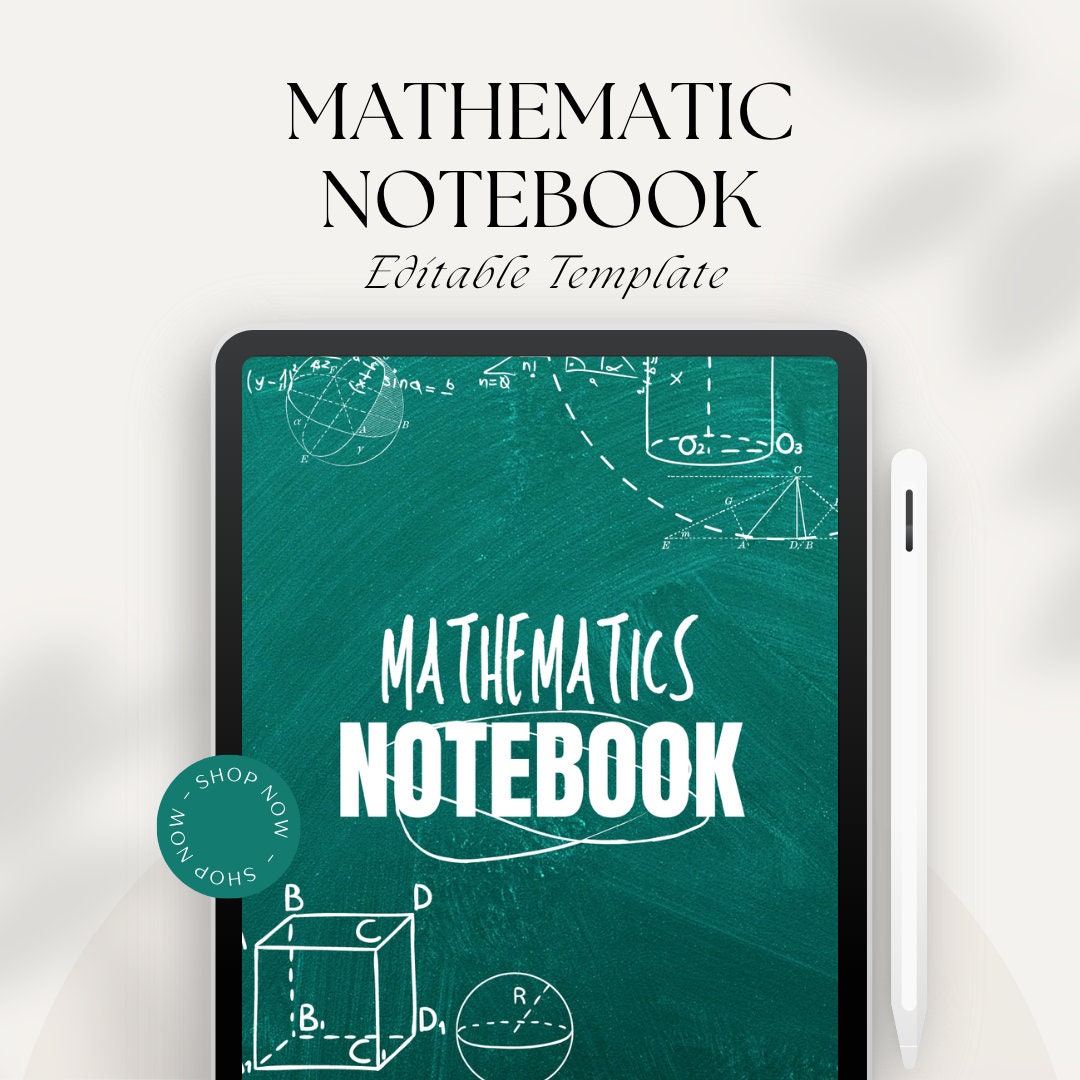 Mathematics Notebook for Students Math Editable Planner Note for Kids ...