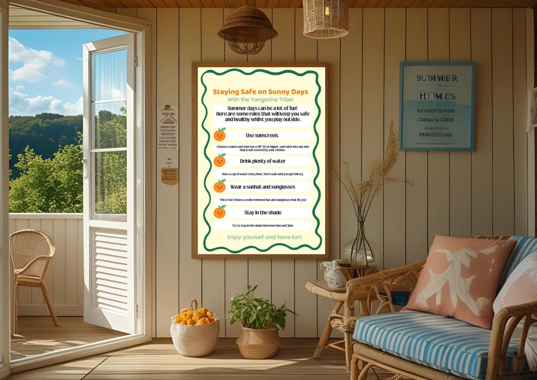 Children's Safety Poster - How to Keep Safe on Sunny Days Printable - Etsy