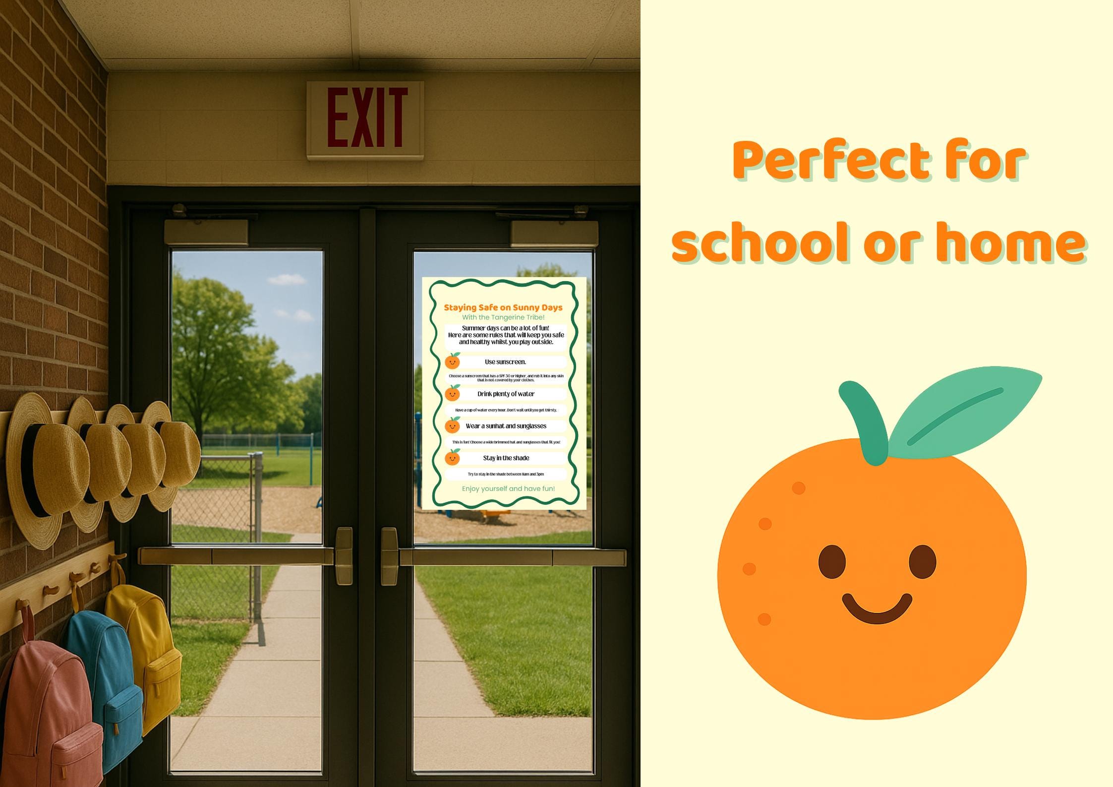 Children's Safety Poster - How to Keep Safe on Sunny Days Printable - Etsy