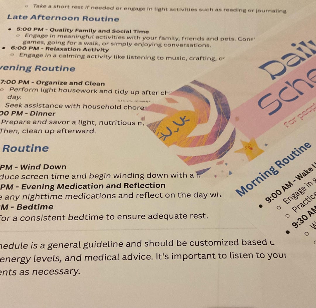 Daily Routine Planner for Chronic Illness | Manage Chronic Pain ...