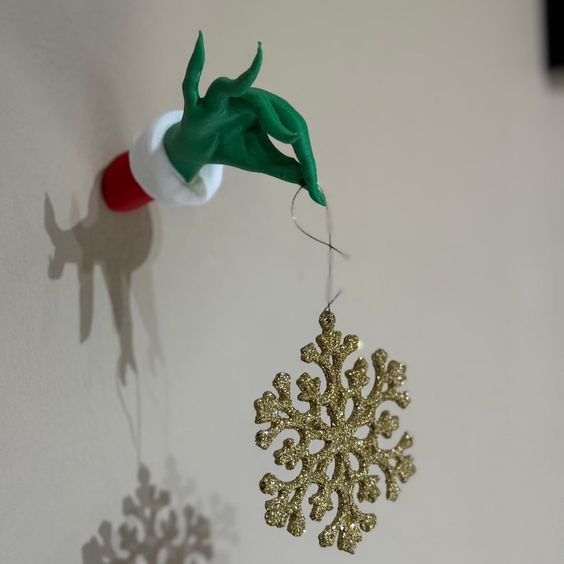 Grinch Hand Wall Hook – Real Size Grinch Hand, Christmas Ornament ...