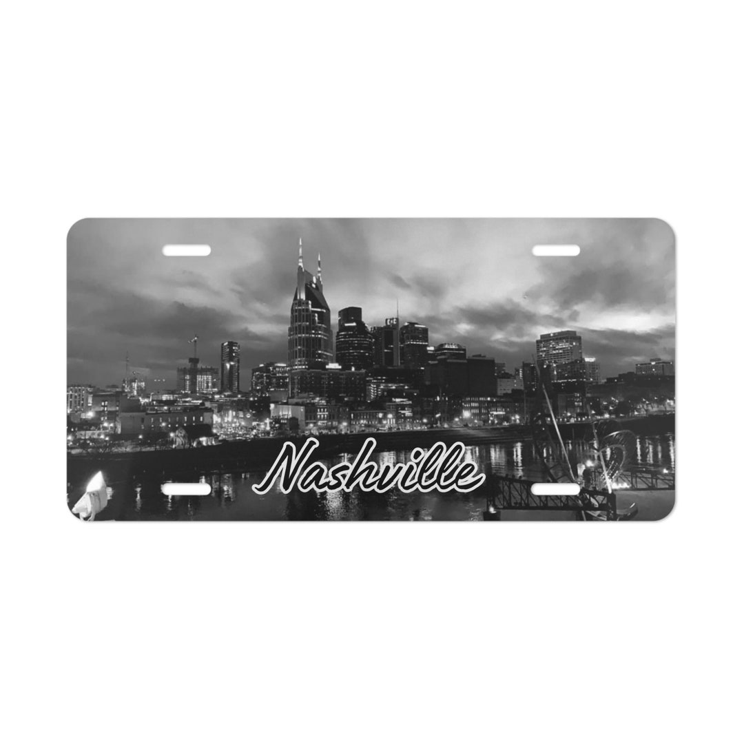 Vanity License Plate Downtown Nashville Nashville at Night - Etsy