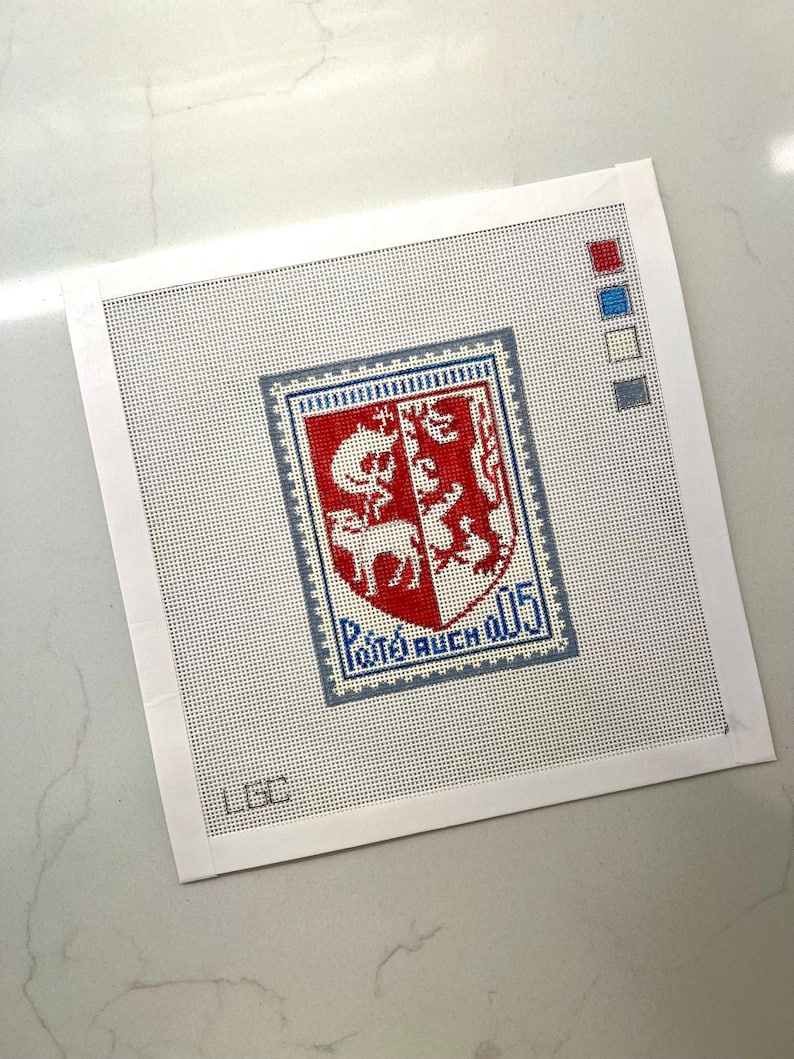 Vintage Stamp Series Needlepoint Canvas - 18 Mesh & Hand Painted - Etsy