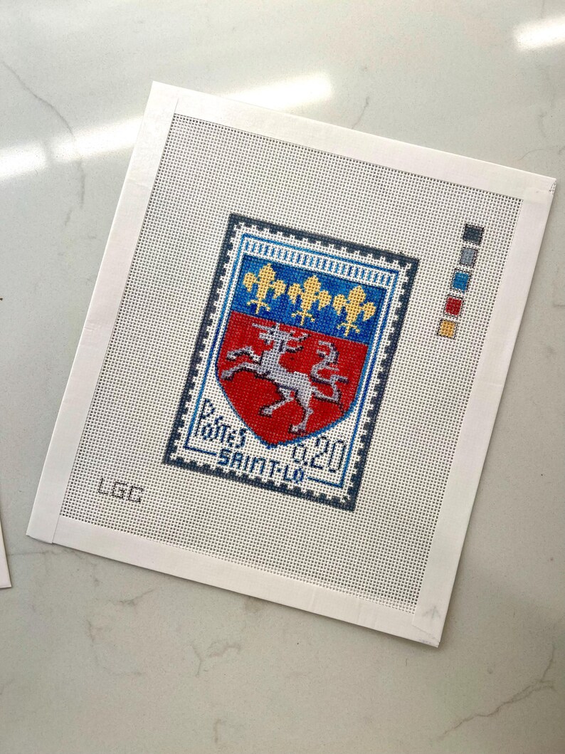 Vintage Stamp Series Needlepoint Canvas - 18 Mesh & Hand Painted - Etsy