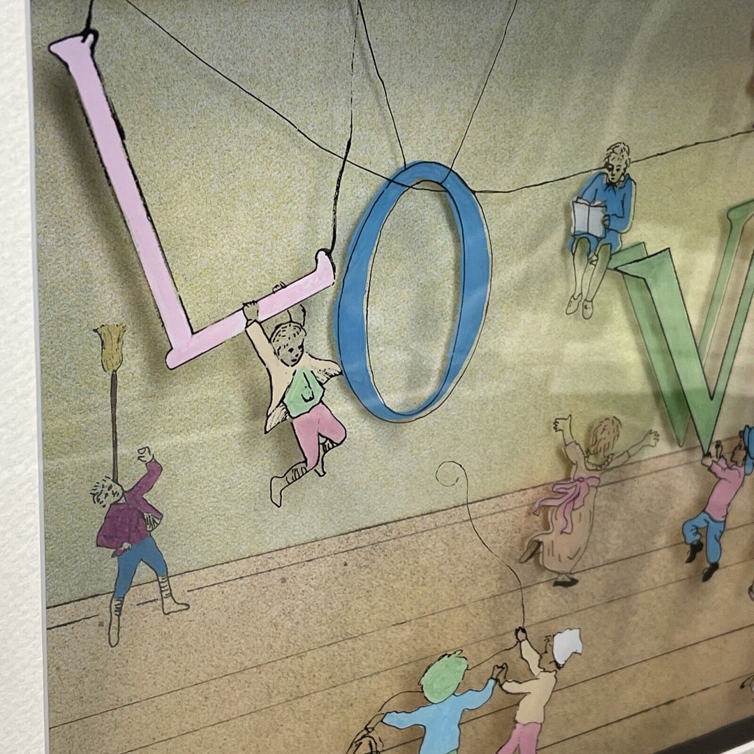 Original Jean Pierre Weill Vitreography 3D Art LOVE Paint on Glass ...