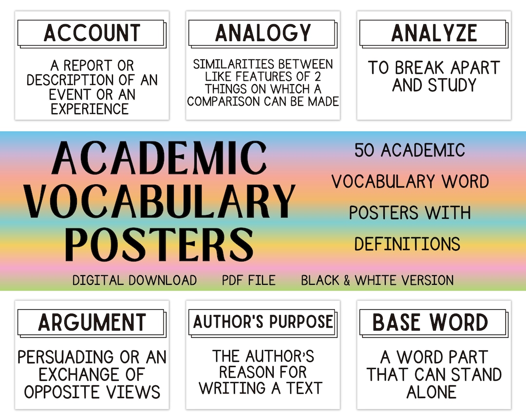 Academic Vocabulary Posters - Etsy