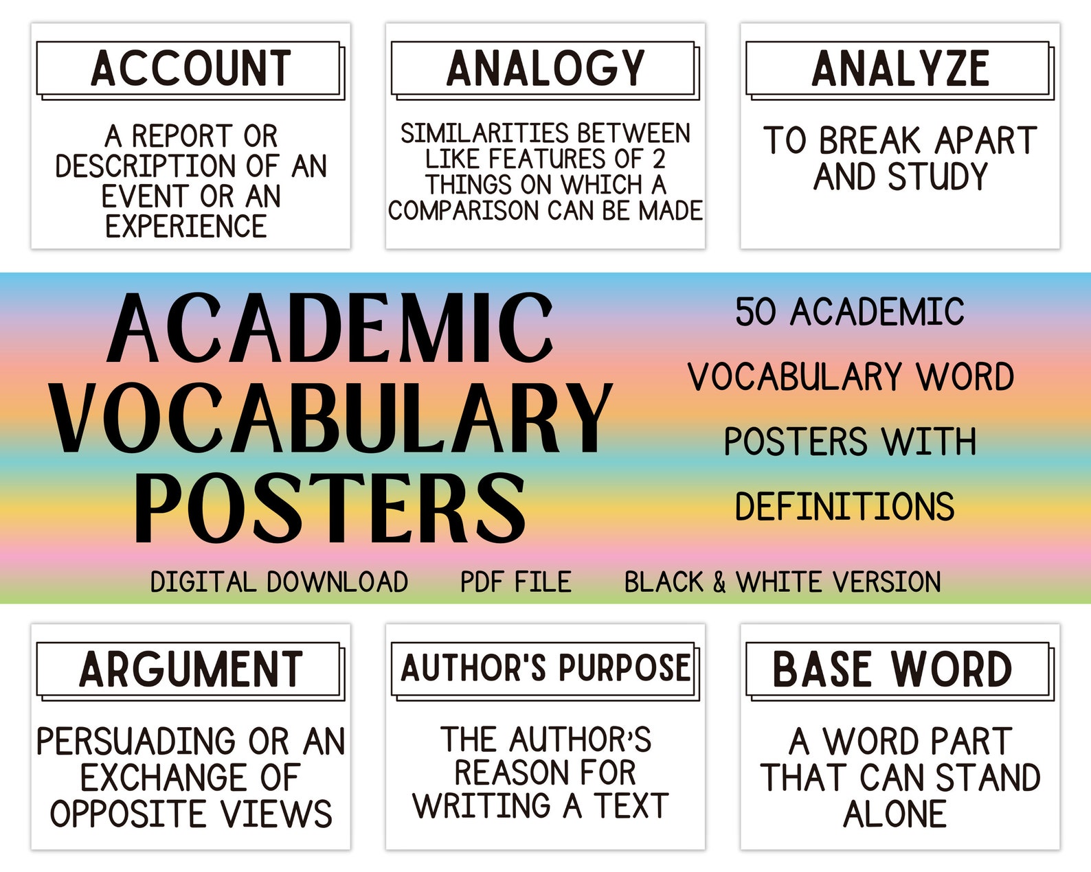 Academic Vocabulary Posters - Etsy