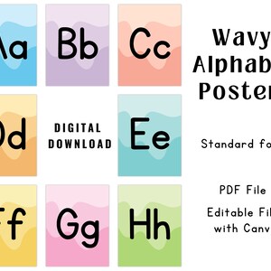 Wavy Alphabet Posters - Etsy