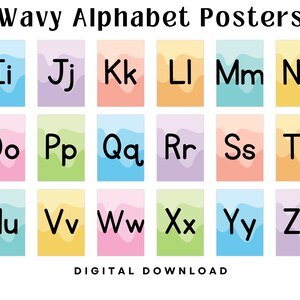 Wavy Alphabet Posters - Etsy