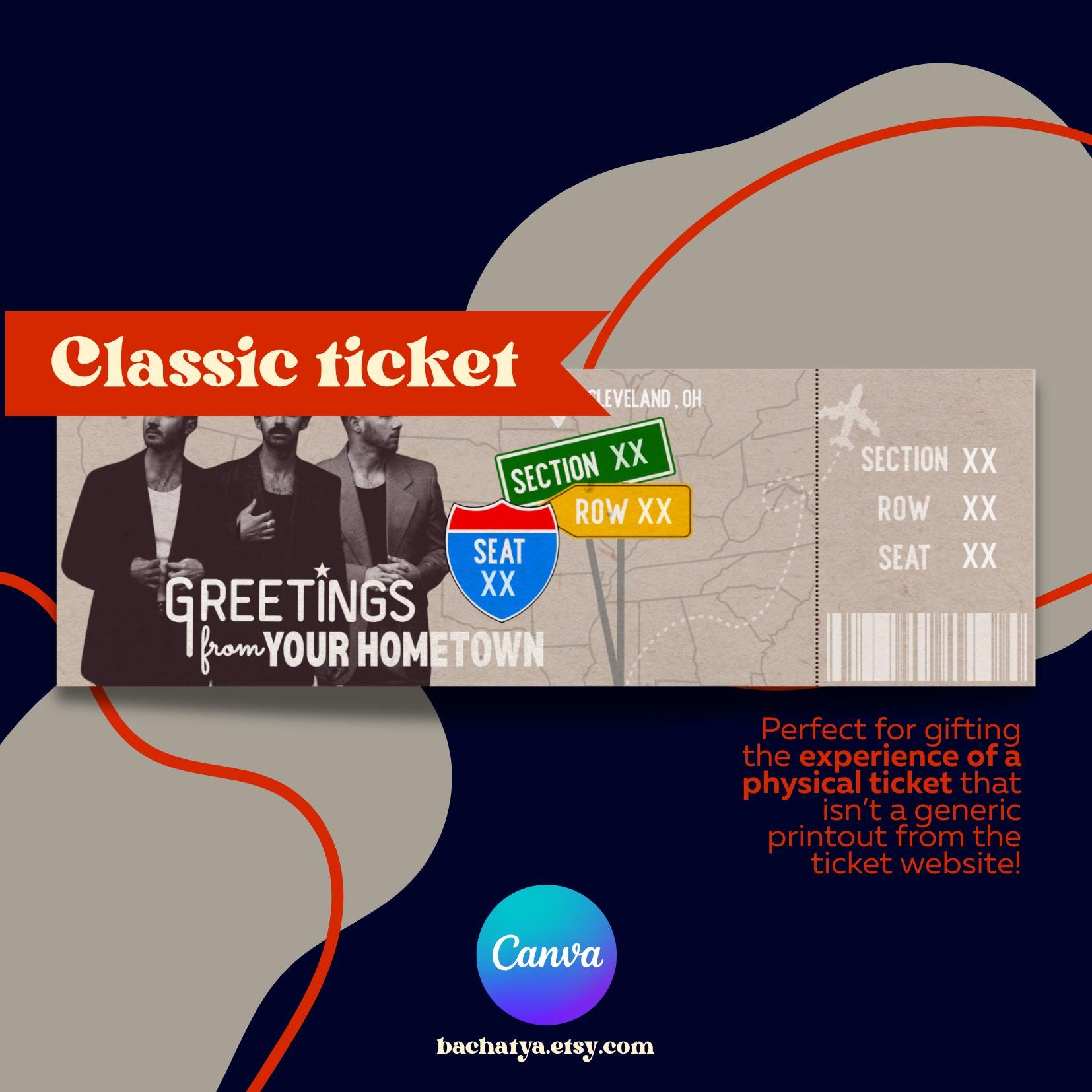 TEMPLATE - Jonas Brothers Greetings From Your Hometown Tour Ticket - Etsy