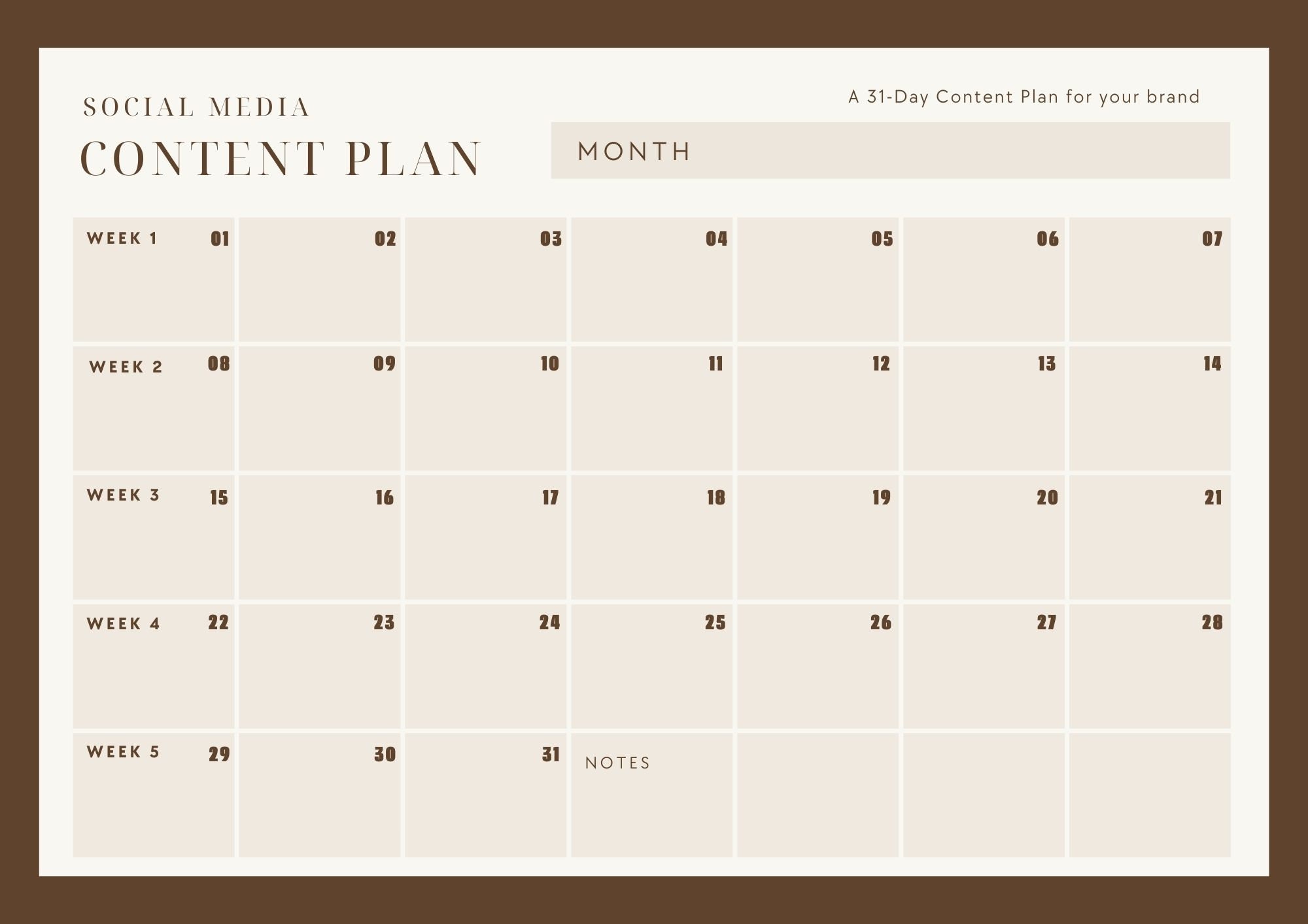 31-day Content Planner - Etsy