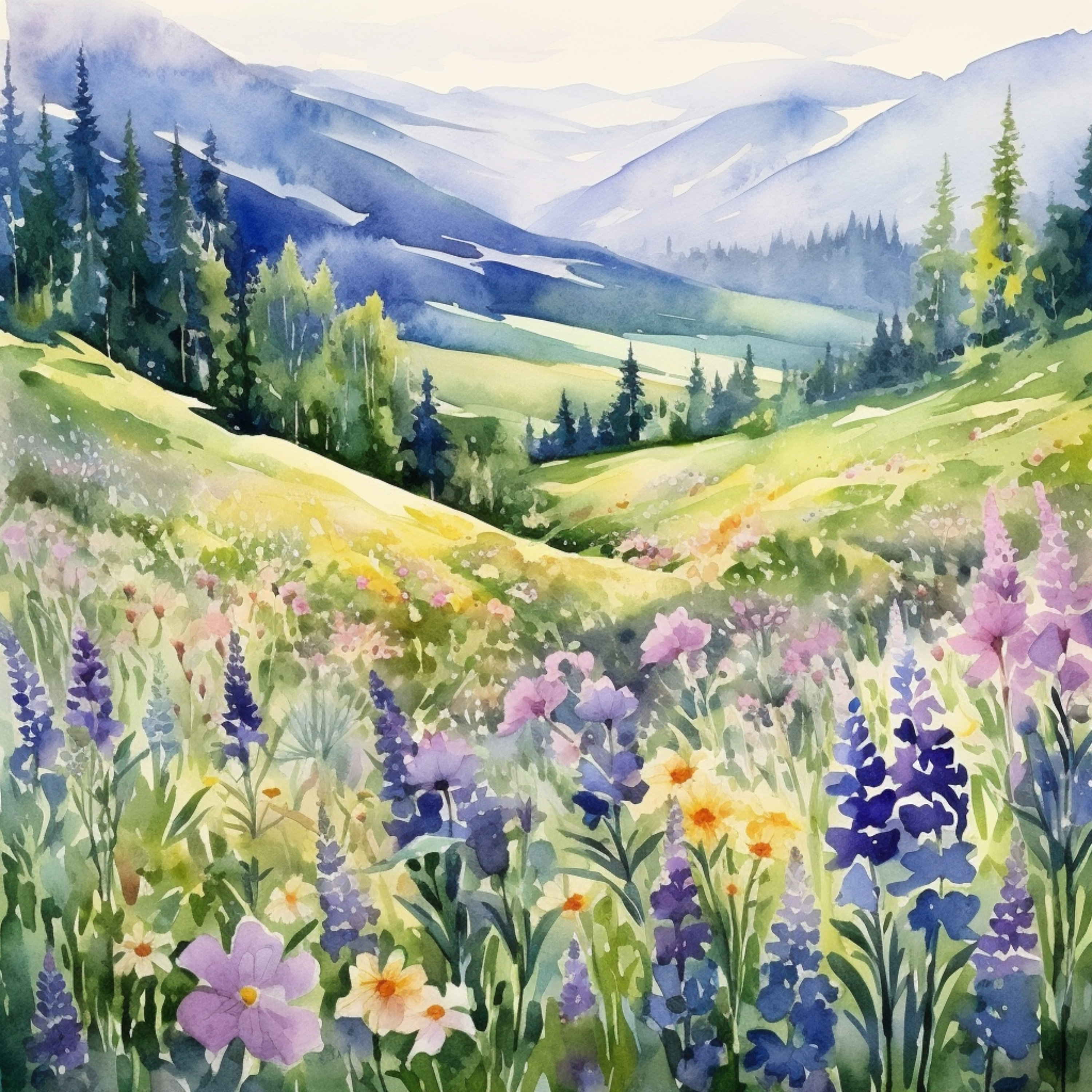 Valley of Flowers, Digital Print, Wall Art, AI Art, Home Decor ...