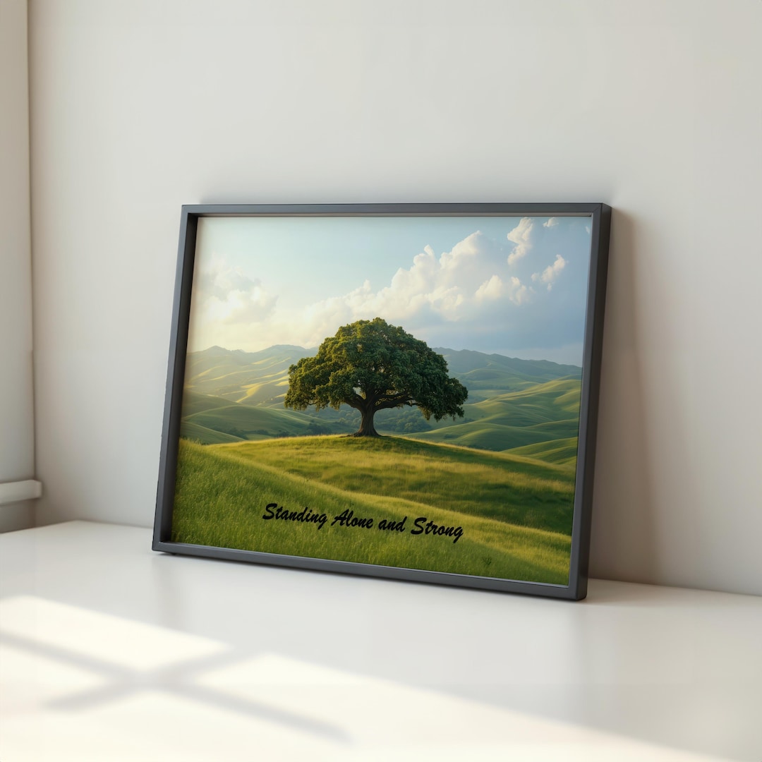 Satin Poster, Champion Oak Tree Art Print, Nature Wall Decor, Landscape ...