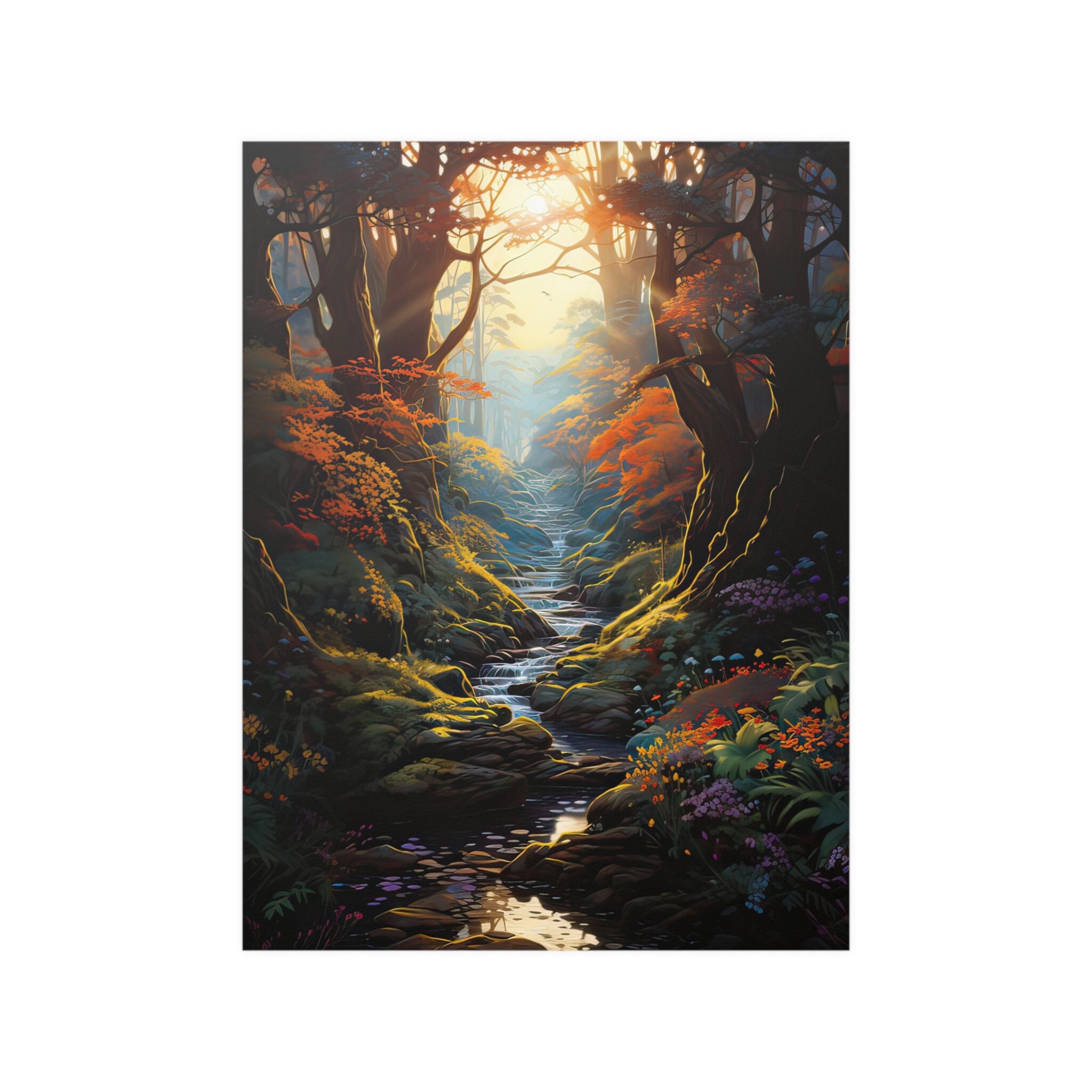 Fantasy Forest, Wall Art Print, Poster Print, AI Art, Magic Forest ...
