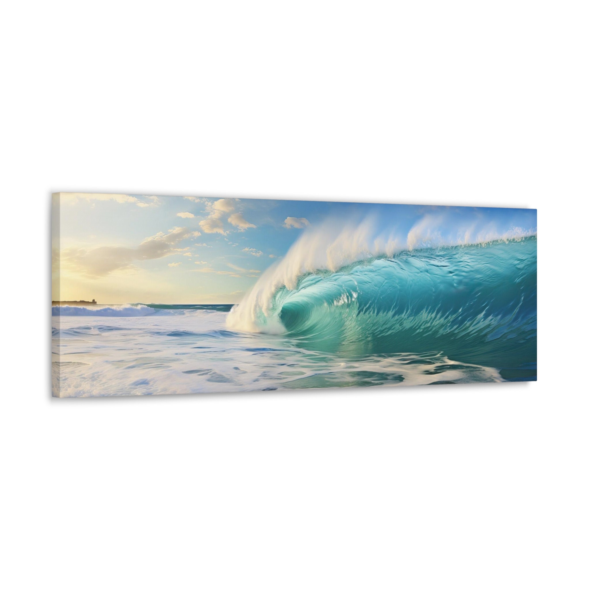 Pipeline Wave, Wall Art, Panaramic on Canvas, Ocean Art, Beach Decor ...
