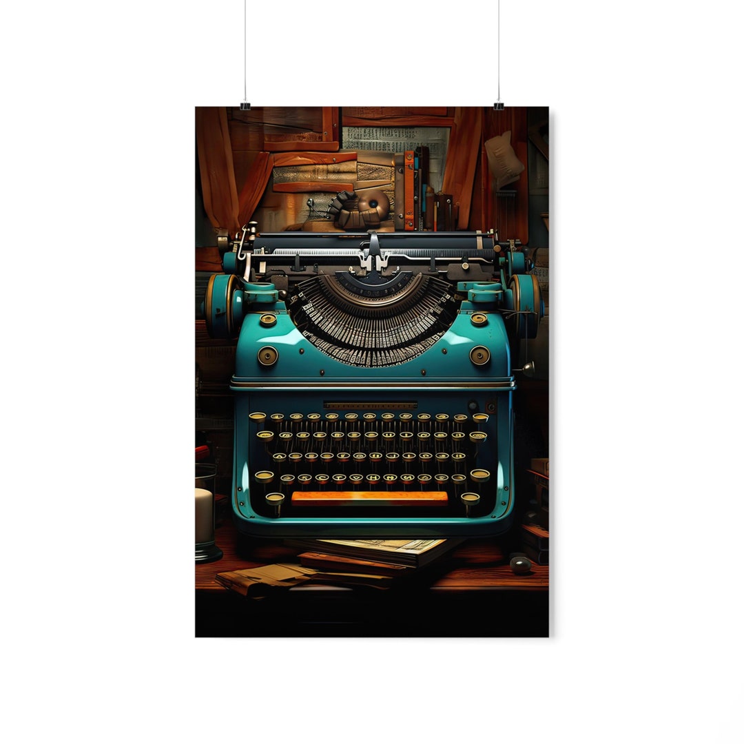 Nostalgic Typewriter, Wall Art, Poster Art, AI Art, Vintage Typewriter ...