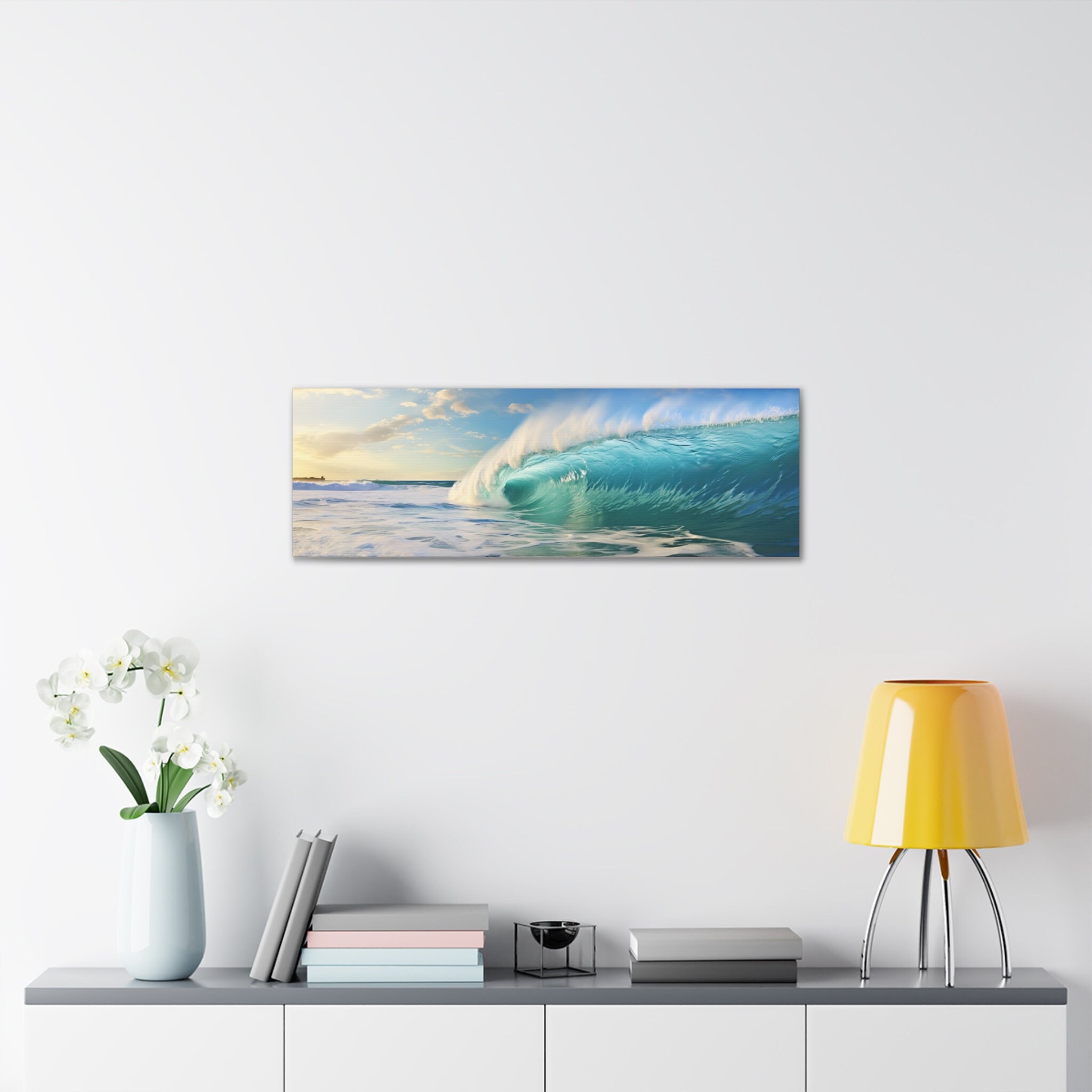 Pipeline Wave, Wall Art, Panaramic on Canvas, Ocean Art, Beach Decor ...