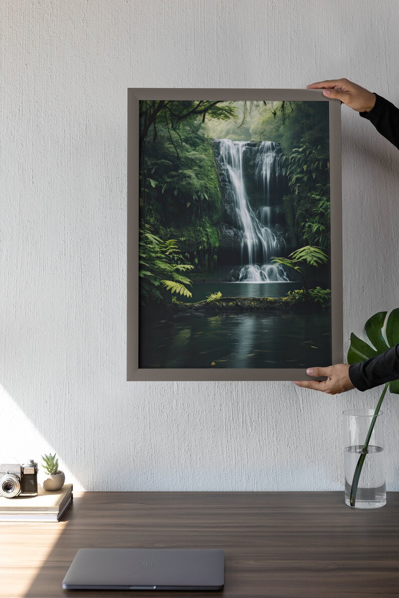Ethereal Waterfall, Digital Print, Wall Art, AI Art, Nature Art ...