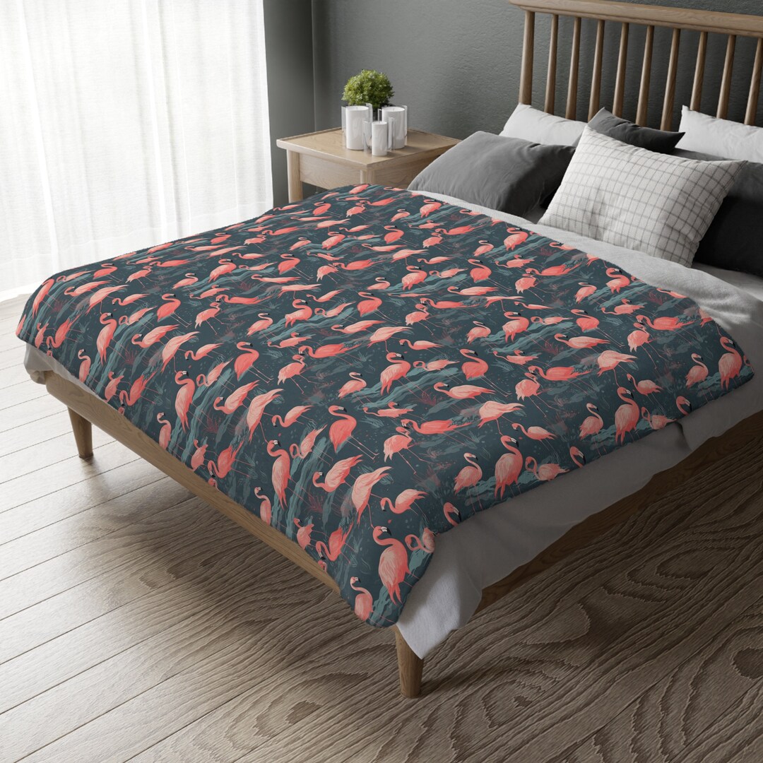 Flamingo Blanket, Flamingo Throw, Flamingo Bedding, Whimsical Flamingo ...