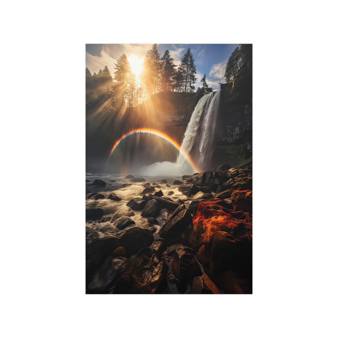 Rainbow Ephemeral, Wall Art, Poster Print, AI Art, Waterfall Art ...