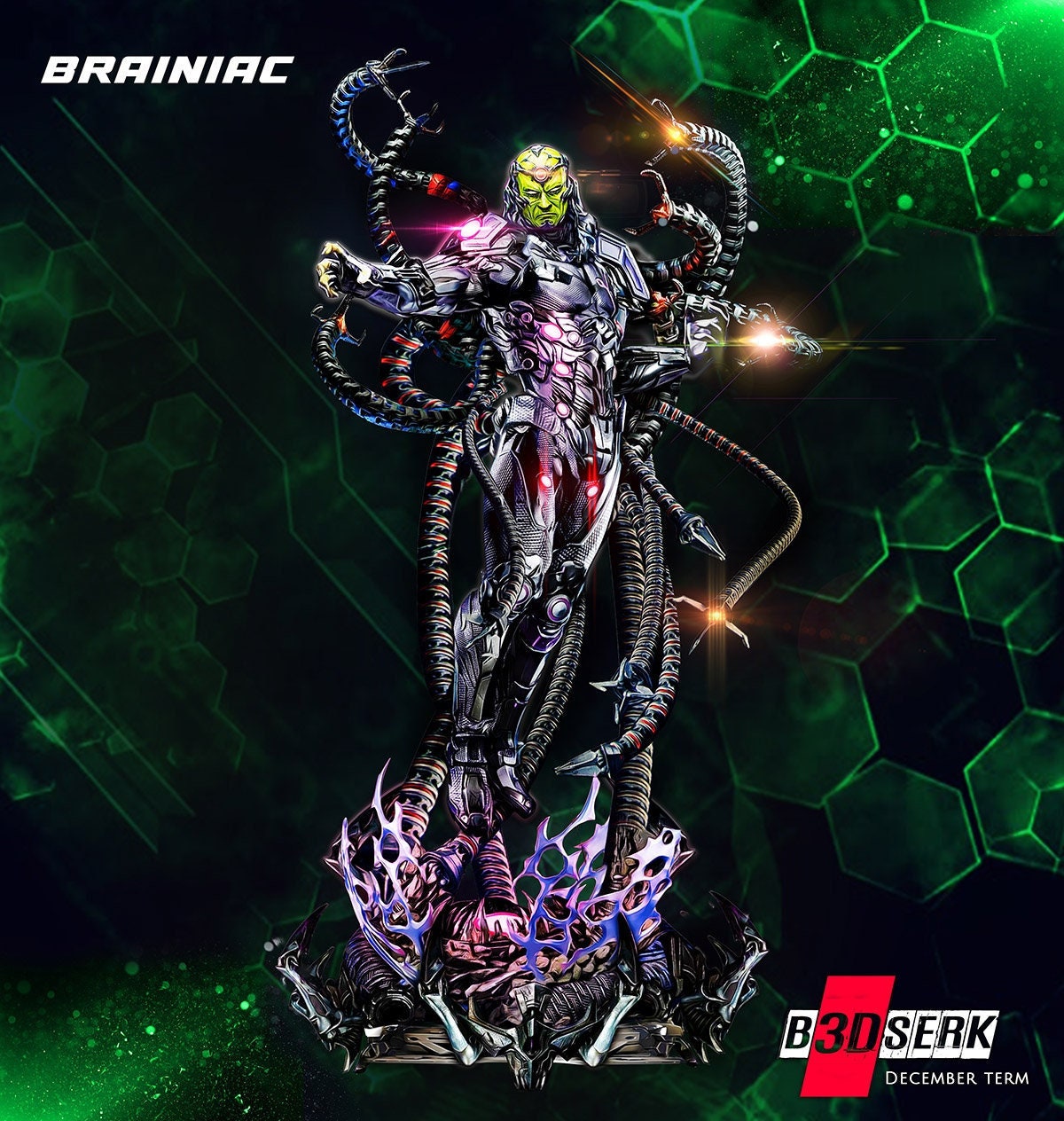 Brainiac Figure by B3DSERK Free Shipping Worldwide - Etsy