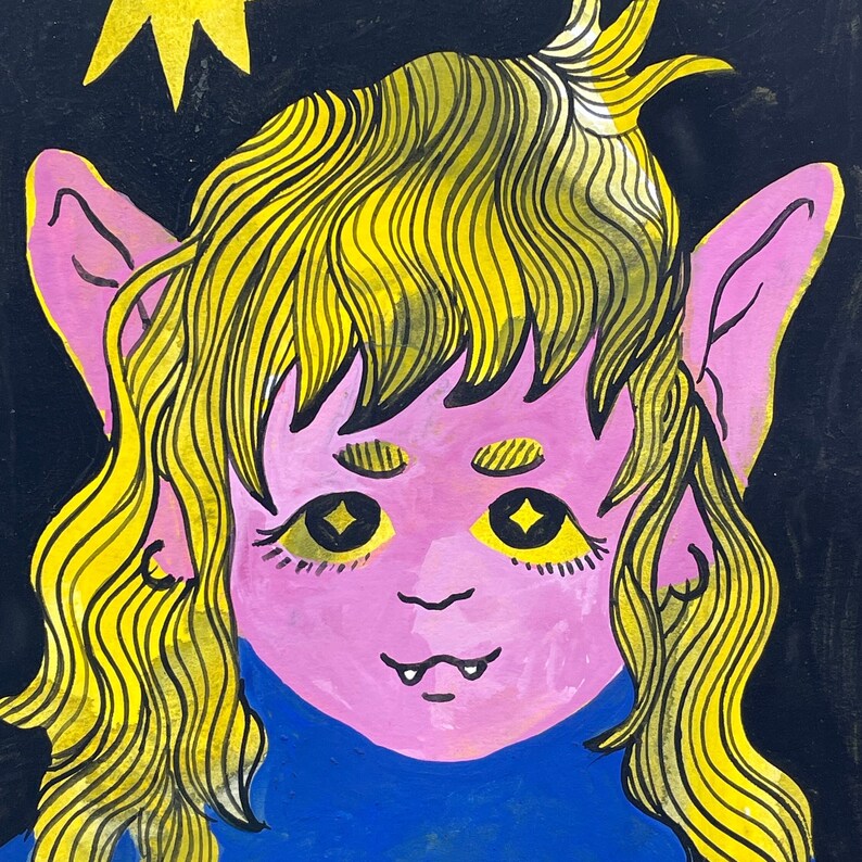 Star Elf Original Painting - Etsy