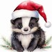 20 Skunks Watercolor Christmas Clipart PNG Images, Cute Skunk, Xmas ...