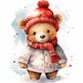 20 Teddy Bears Watercolor Christmas PNG Clipart Bundle, Cute Teddy ...