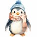 20 Watercolor Christmas Penguin Clipart PNG Images, Digital Paper Craft ...