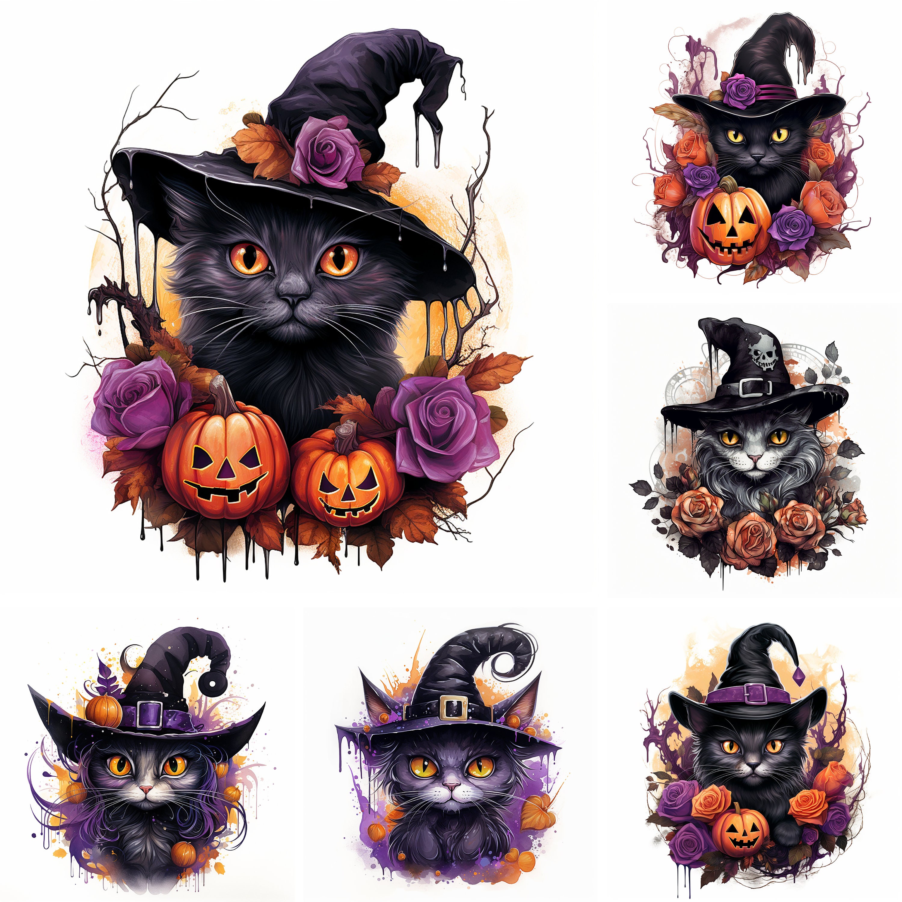 50 Cute Halloween Cats High Quality PNG Images, Halloween Kitten ...