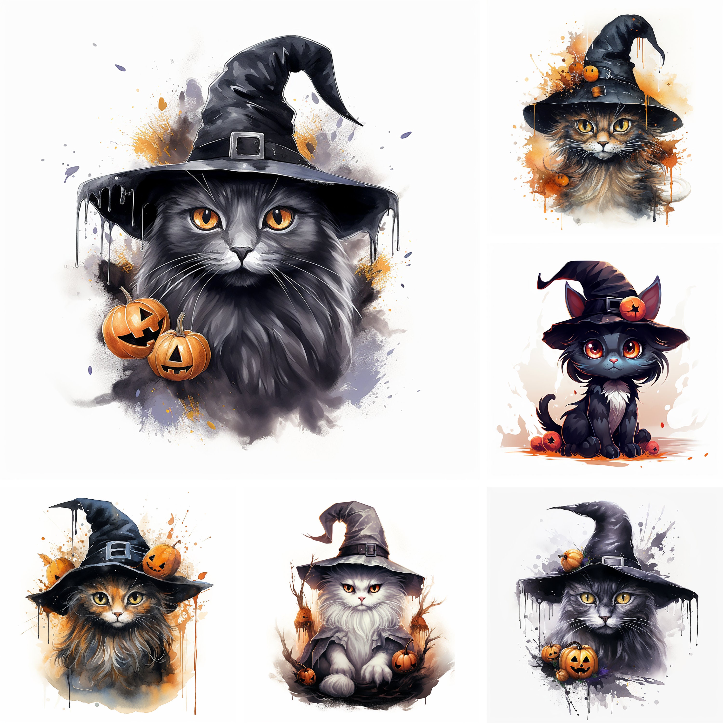 50 Cute Halloween Cats High Quality PNG Images, Halloween Kitten ...