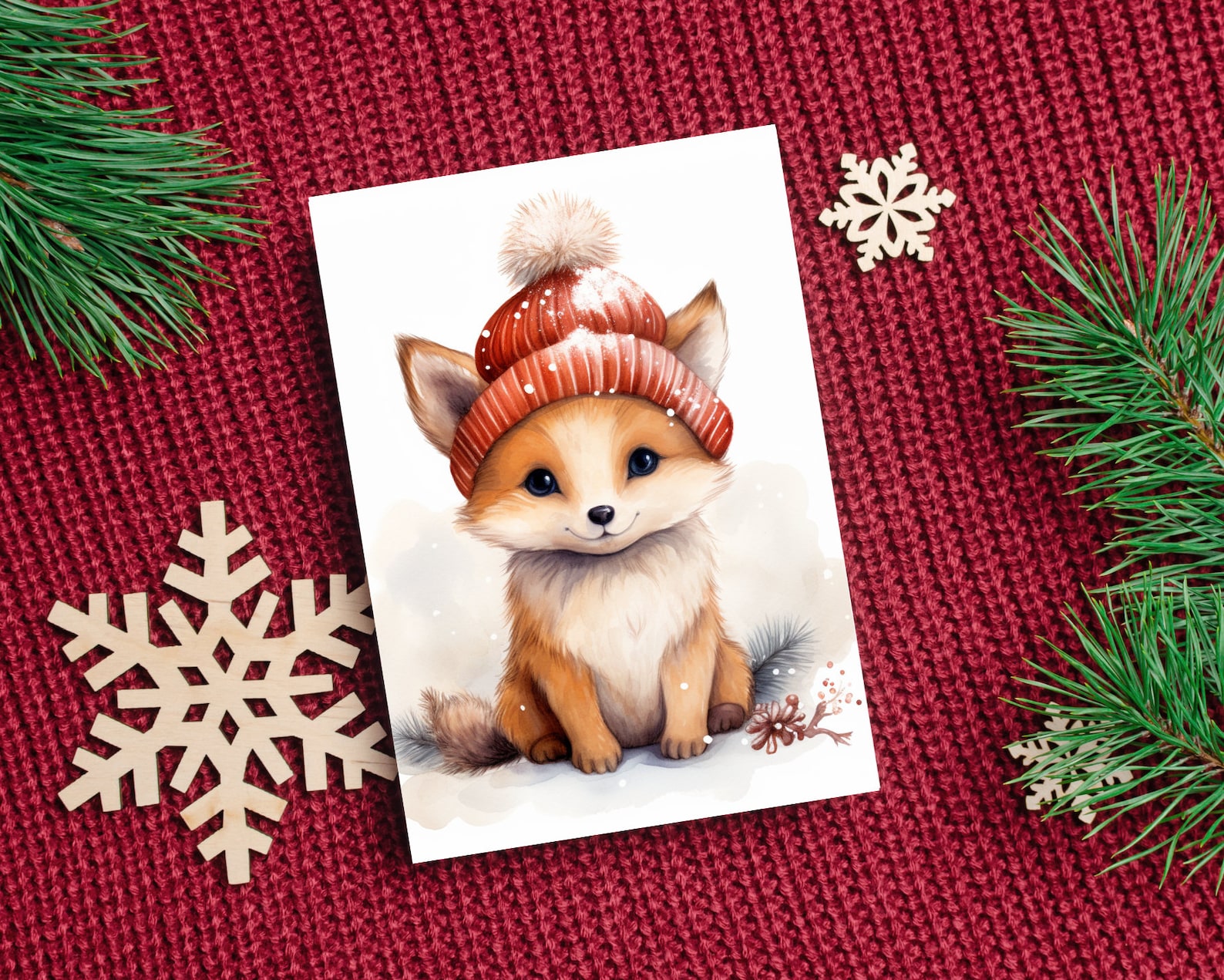 20 Watercolor Christmas Fox Clipart PNG Images, Cute Foxes, Xmas Fox ...