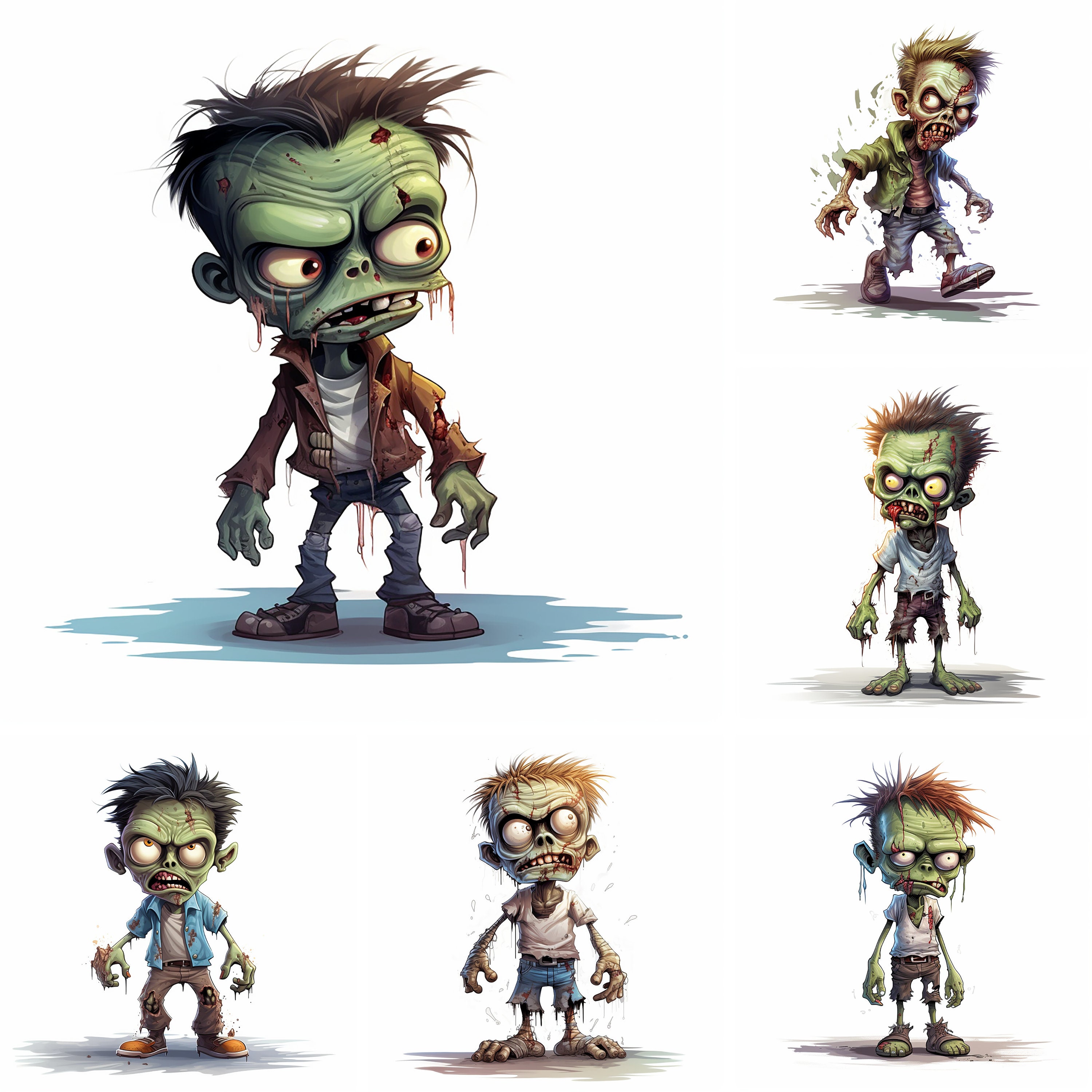 50 Zombies Clipart High Quality PNG Images, Cartoon Zombie, Ghoul ...