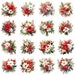 20 Bouquets Christmas Watercolor Clipart PNG Images, Card Making, Noel ...
