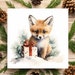 20 Watercolor Christmas Fox Clipart PNG Images, Cute Foxes, Xmas Fox ...