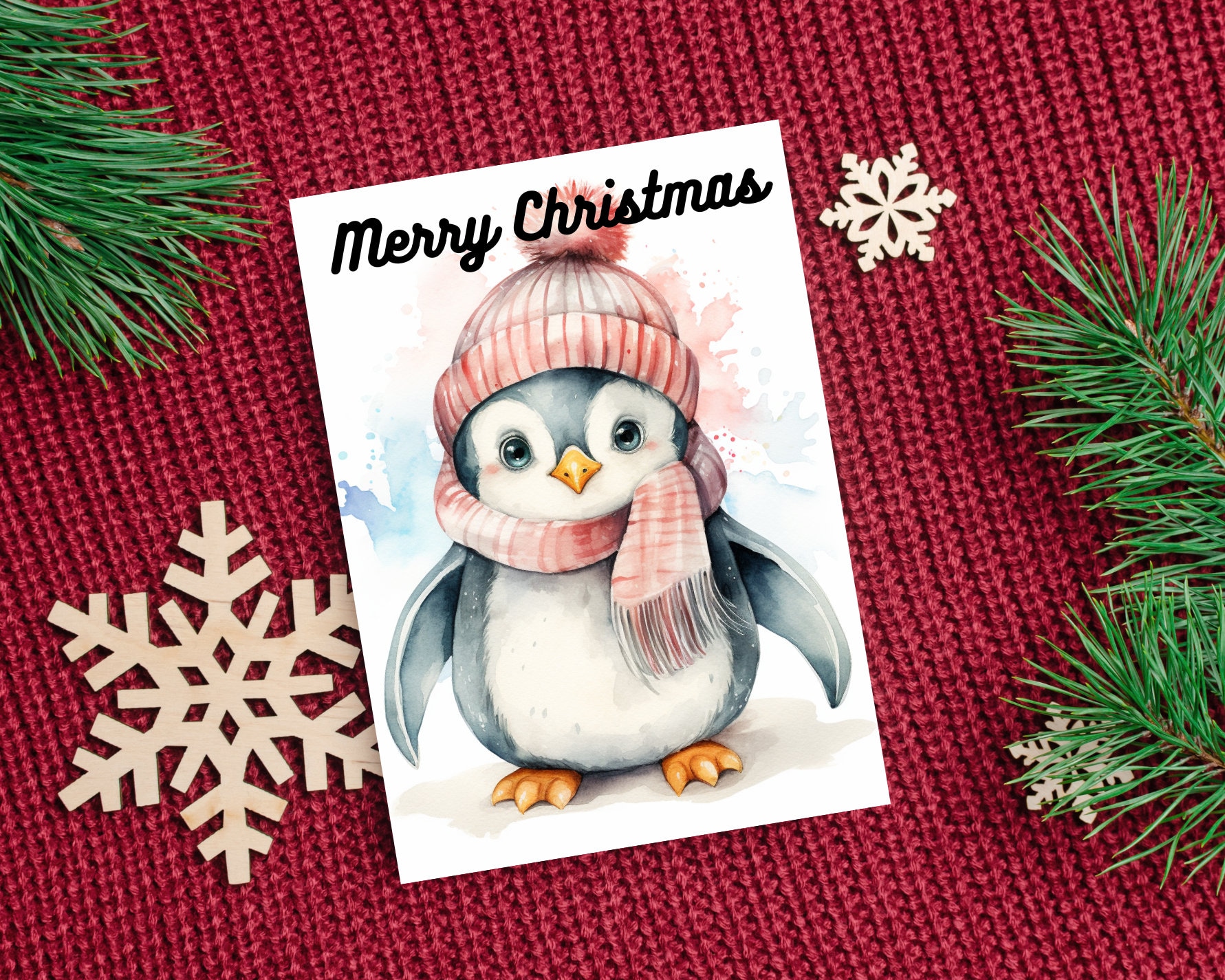 20 Watercolor Christmas Penguin Clipart PNG Images, Digital Paper Craft ...