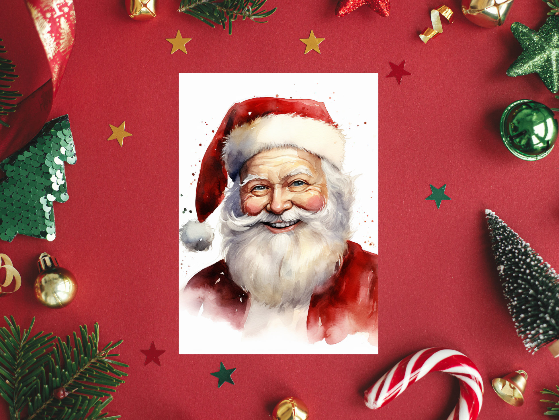 20 Santa Claus Watercolor Christmas Clipart PNG Images Santa - Etsy