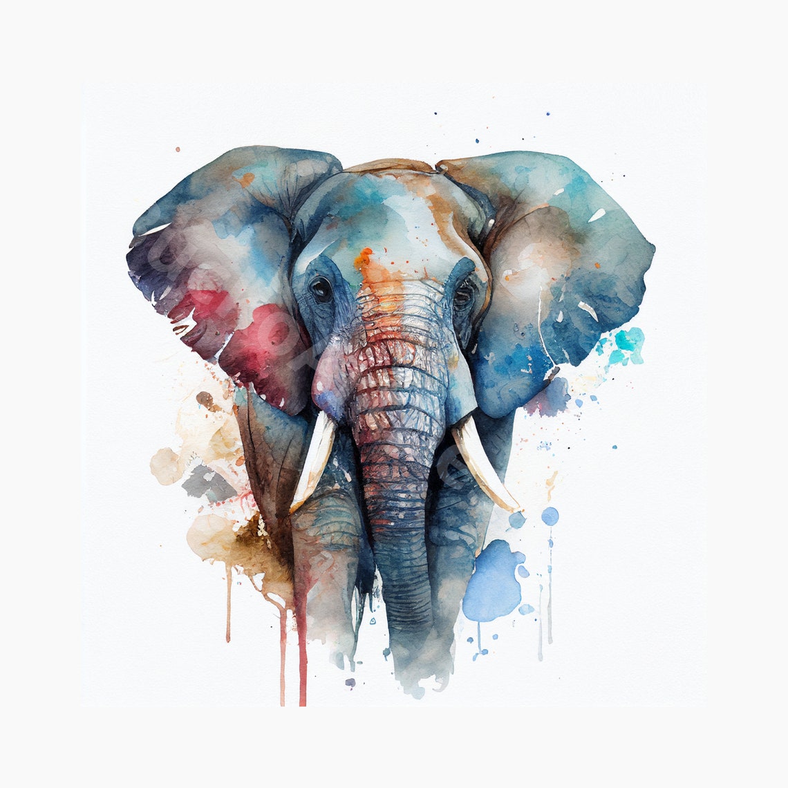 Elephants Watercolor Clipart - 20 High Quality PNG Images Digital ...
