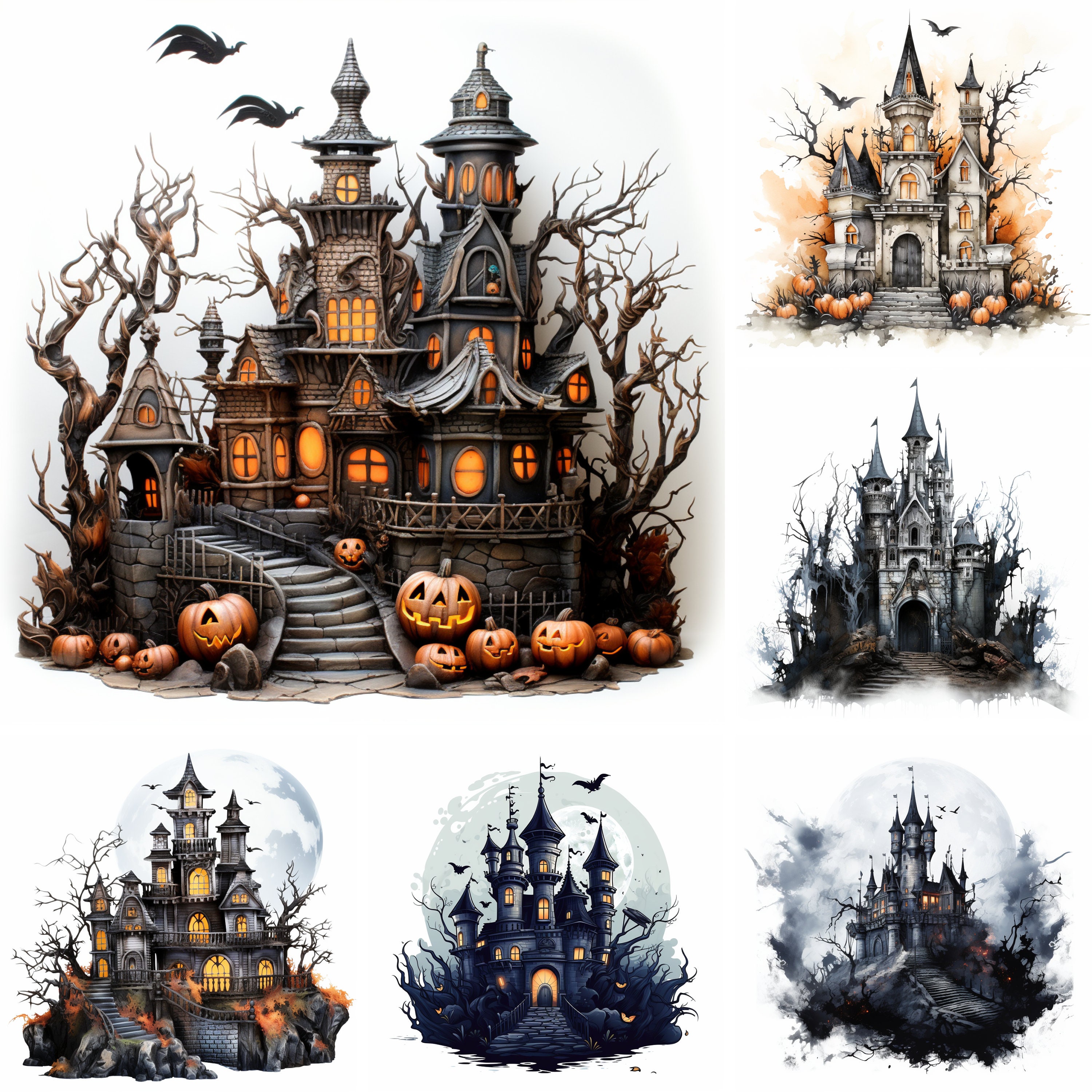 50 Haunted House Clipart High Quality PNG Images, Paper Crafts ...