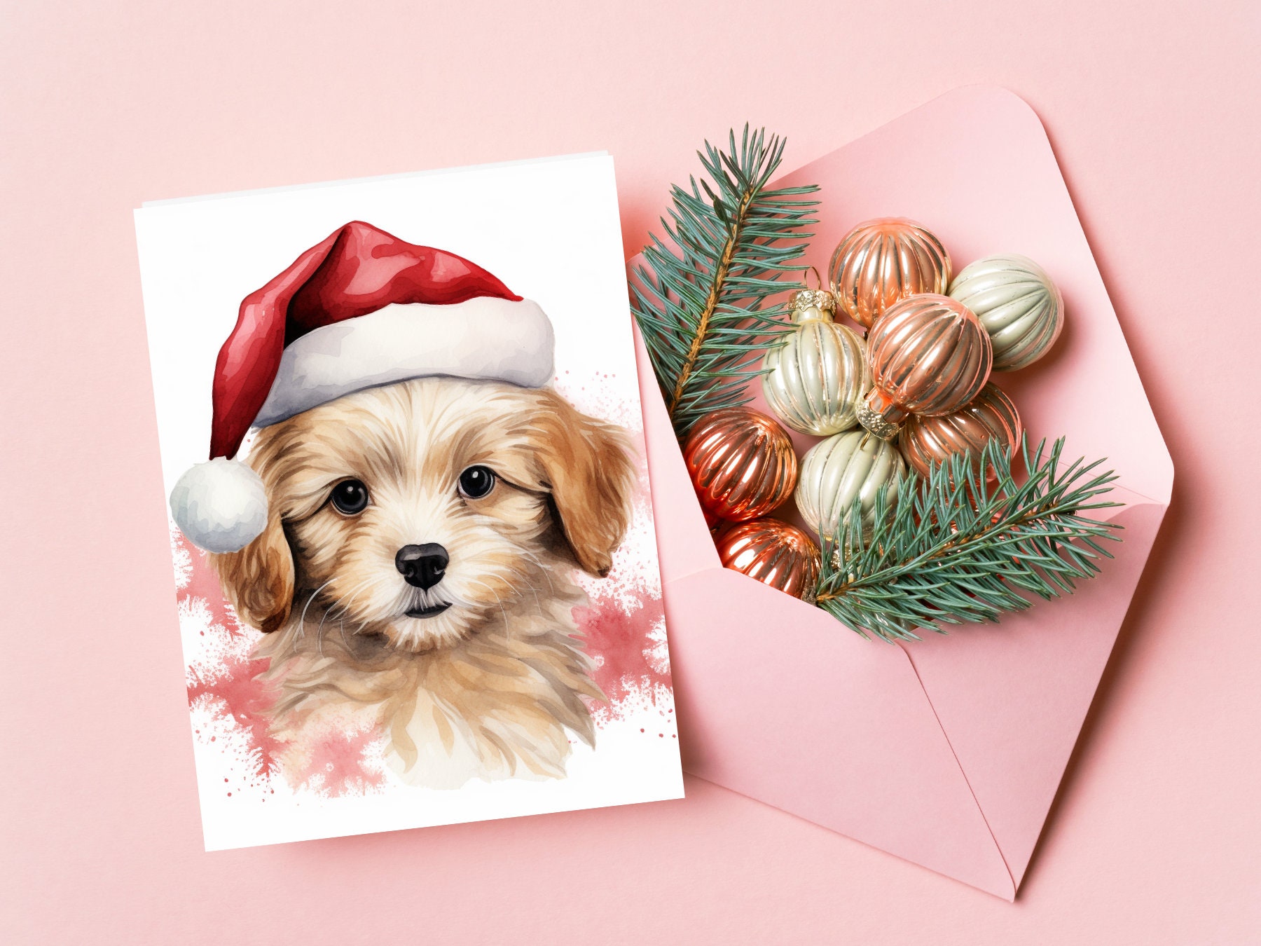 20 Puppies Christmas Watercolor Clipart PNG Images, Cute Puppy, Xmas ...